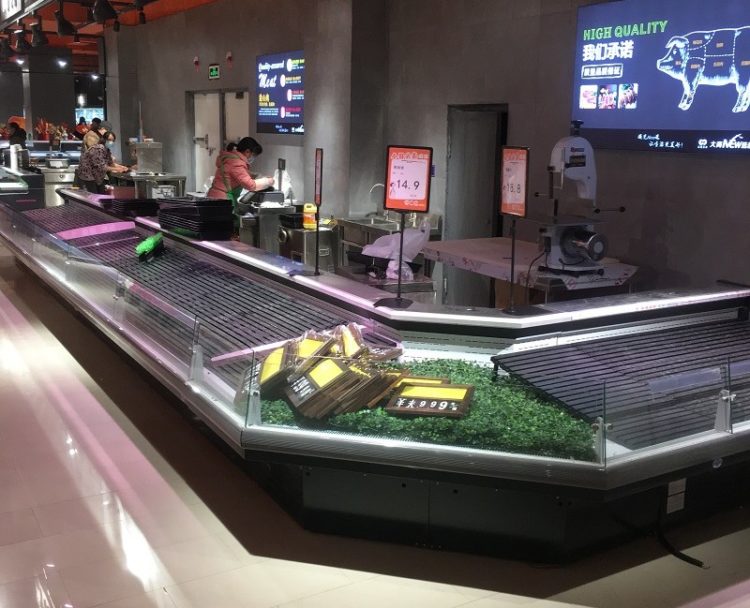 Supermarket refrigeration, meat display case, meat case